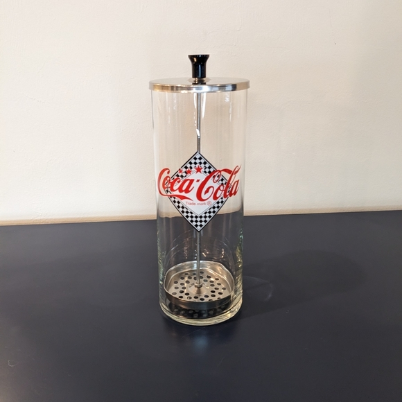 Coca Cola | Kitchen | Coca Cola Drinking Straw Glass Container | Poshmark